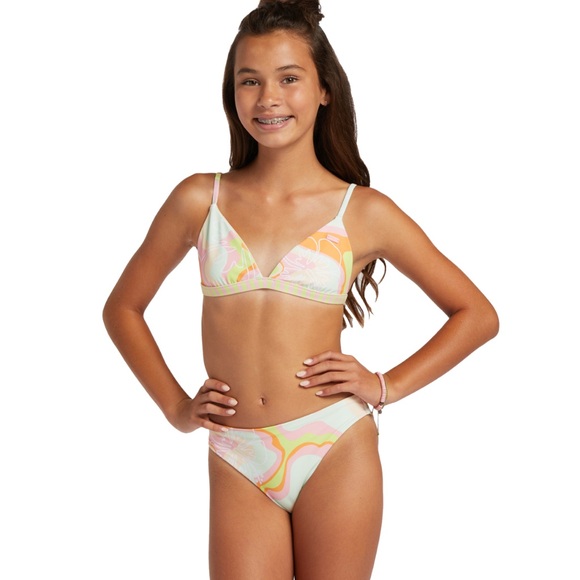 Roxy | Swim | Roxy Hibiscus Revo Triangle Reversible Girls Bikini Nwt | Poshmark